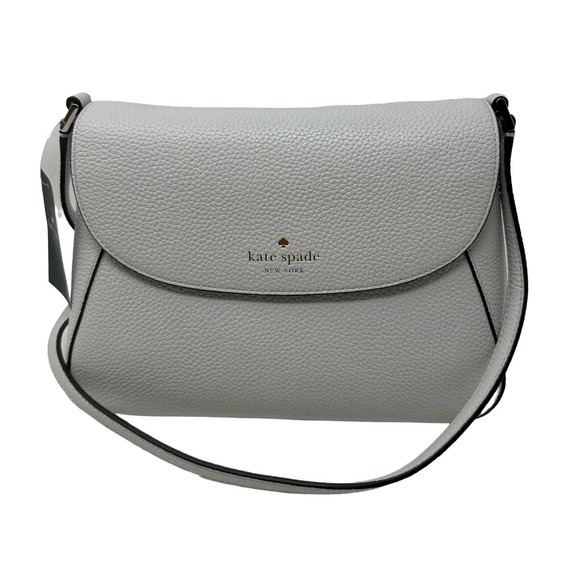 kate spade | Bags | Kate Spade Monica Flap Quill Grey Pebble Leather ...